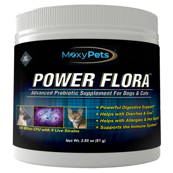Power Flora - Probiotics for Dogs and Cats with 9 Live Strains - MoxyVites